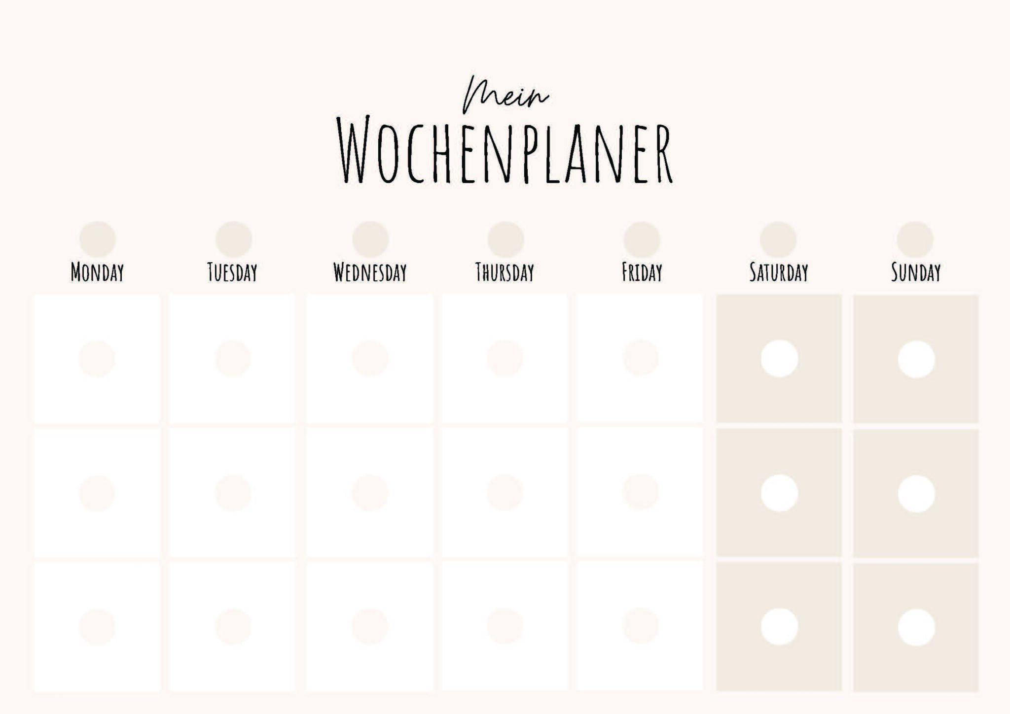 Wochenplan Kinder zum Ausdrucken ️ | DIY | Als PDF ️